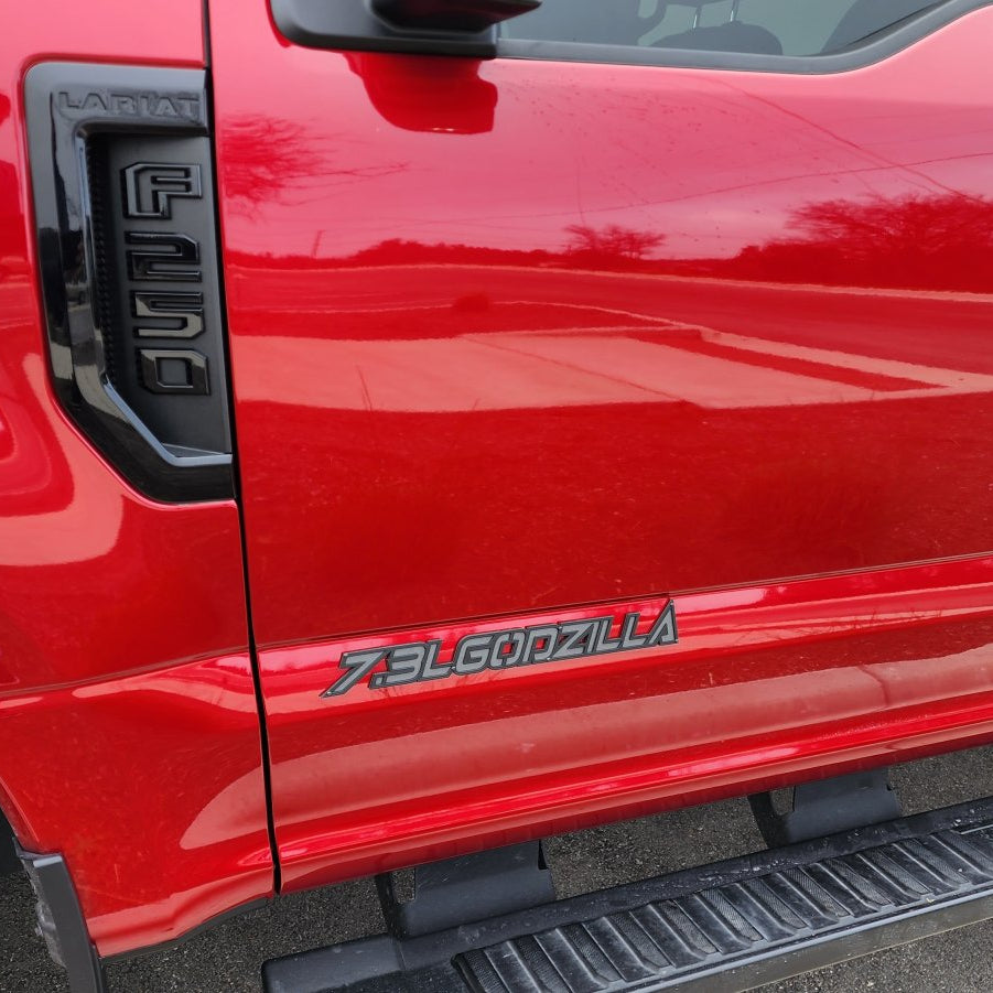 7.3 Godzilla Fender Emblem Decal - Universal Fitment – Main Event Emblems