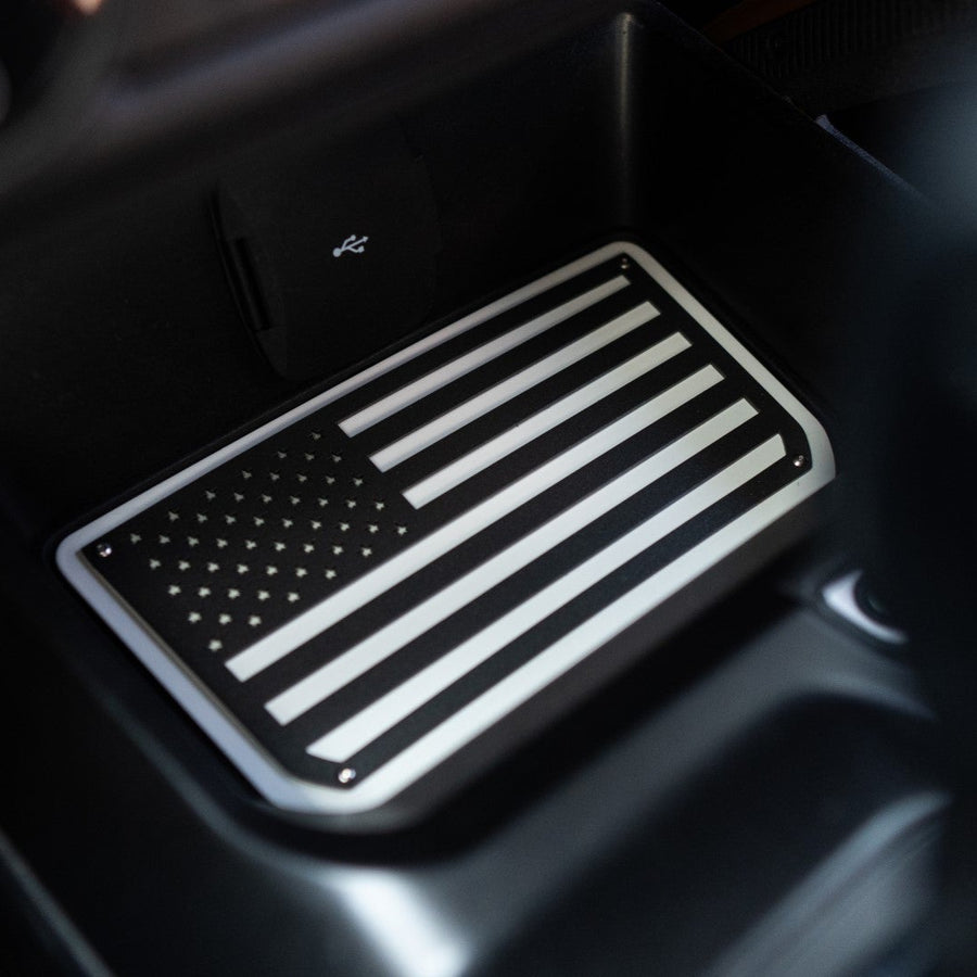 American Flag Front Console Emblem - Powder Coated Aluminum - Fully Cu ...
