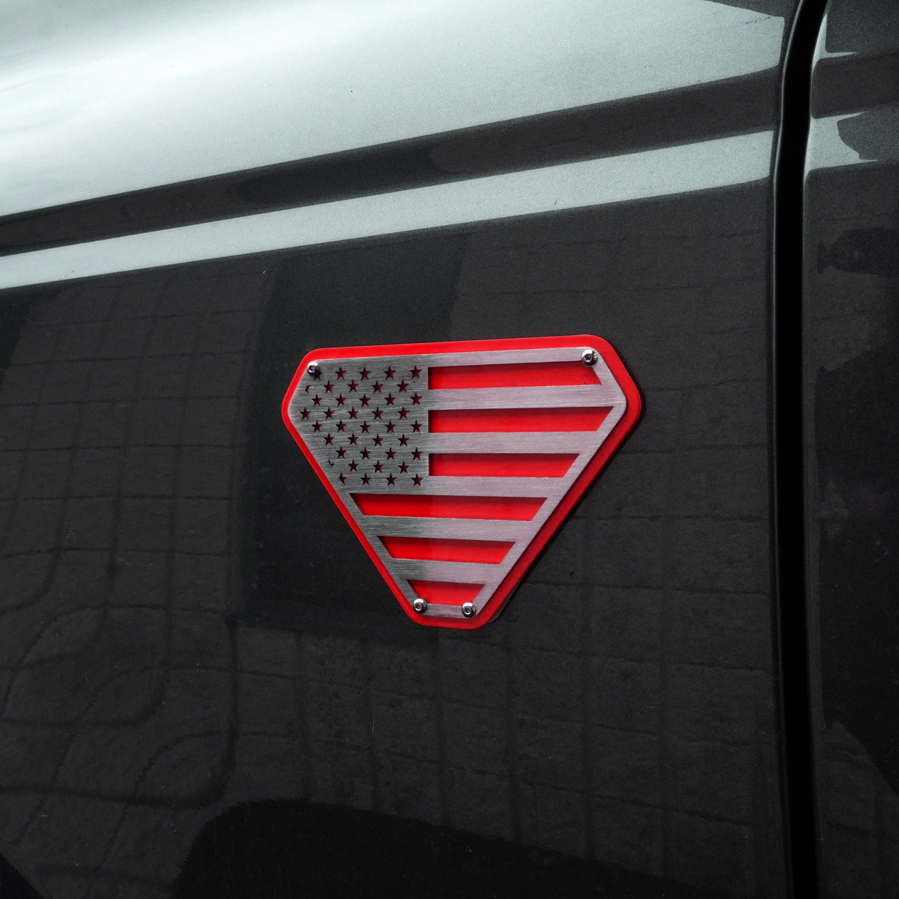 American Flag Bronco® Emblem (Pair) - Powder Coated Aluminum - Fully C ...