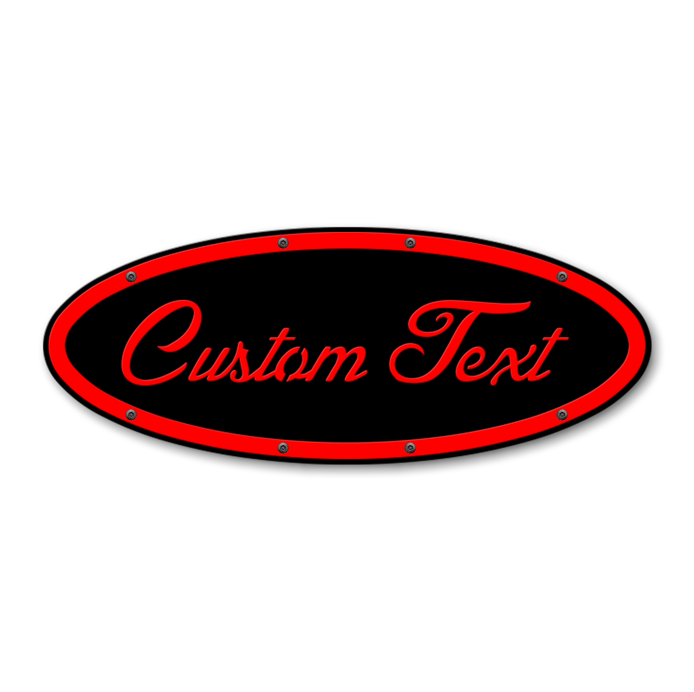 Custom Text Oval Replacement - Script - Fits Multiple Ford® Trucks - F ...