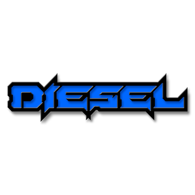 Custom Diesel Text Emblem - Powder Coated Aluminum - Choose Your Color
