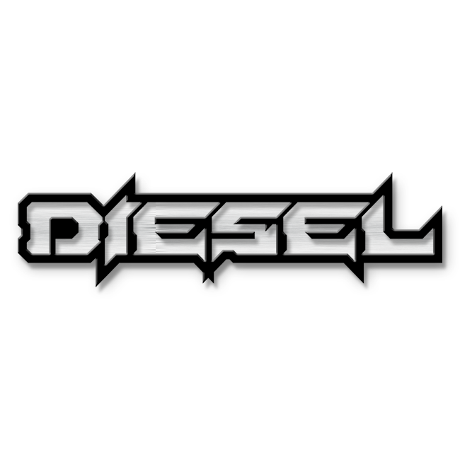 Custom Diesel Text Emblem - Powder Coated Aluminum - Choose Your Color