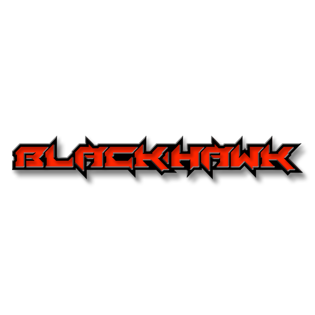 Custom Black Hawk Text Emblem - Powder Coated Aluminum - Choose Your C