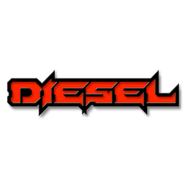 Custom Diesel Text Emblem - Powder Coated Aluminum - Choose Your Color