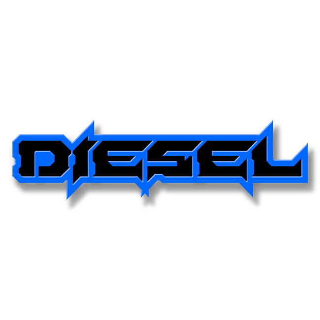 Custom Diesel Text Emblem - Powder Coated Aluminum - Choose Your Color