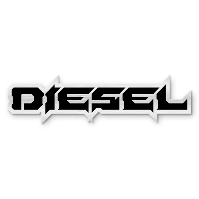 Custom Diesel Text Emblem - Powder Coated Aluminum - Choose Your Color
