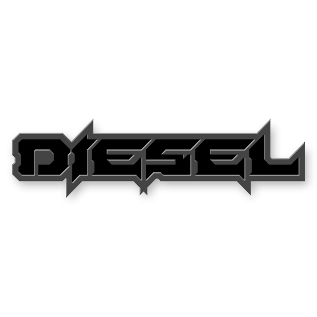 Custom Diesel Text Emblem - Powder Coated Aluminum - Choose Your Color