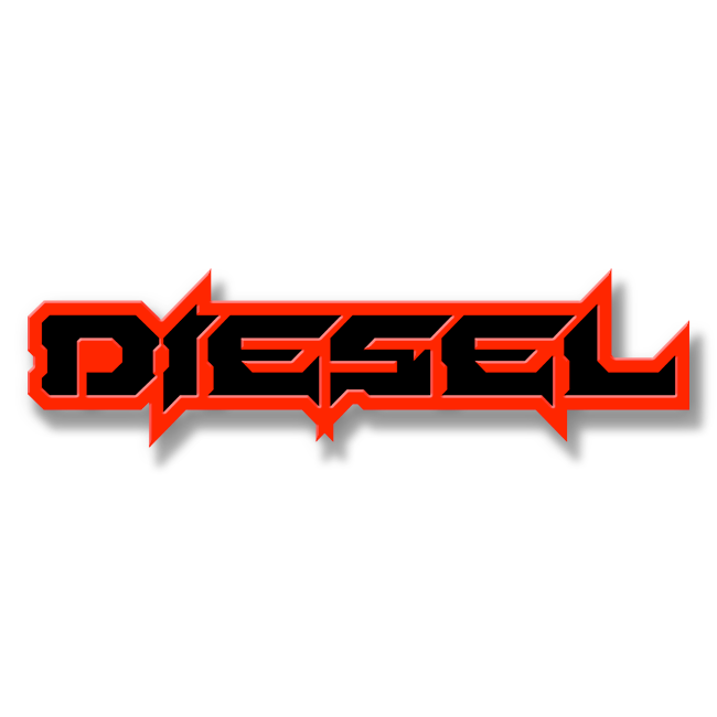 Custom Diesel Text Emblem - Powder Coated Aluminum - Choose Your Color
