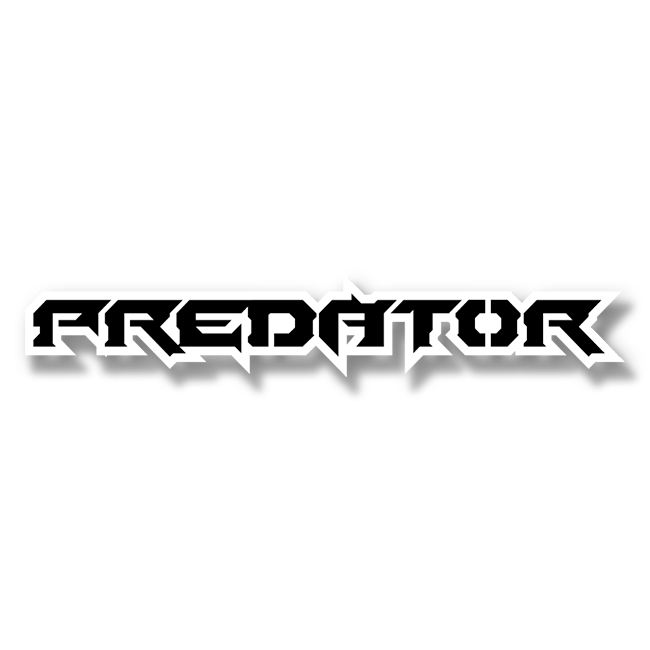 Custom Predator Text Emblem - Powder Coated Aluminum - Choose Your Col