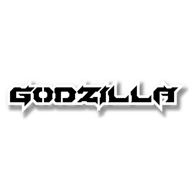 Custom Godzilla Text Emblem - Powder Coated Aluminum - Choose Your Col
